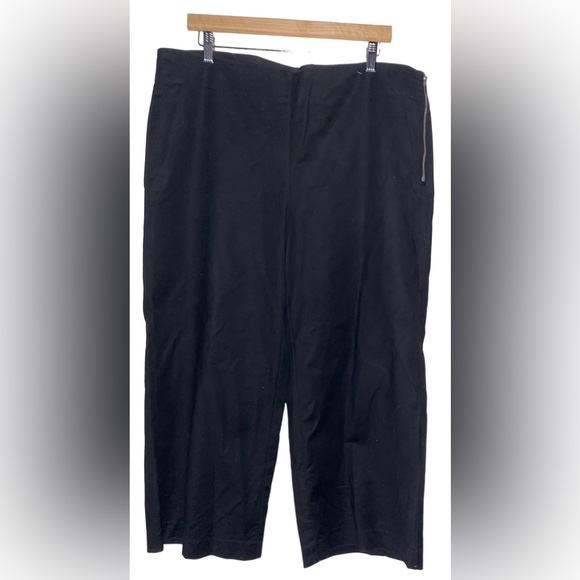 Lauren Ralph Lauren | Pants & Jumpsuits | Lauren Ralph Lauren Women Side Zip Black Cropped Wide ...